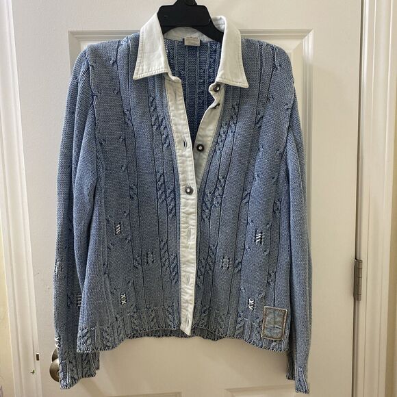 Blue Willi's | Sweaters | Vintage Blue Willis L 0 Cotton Knitted ...